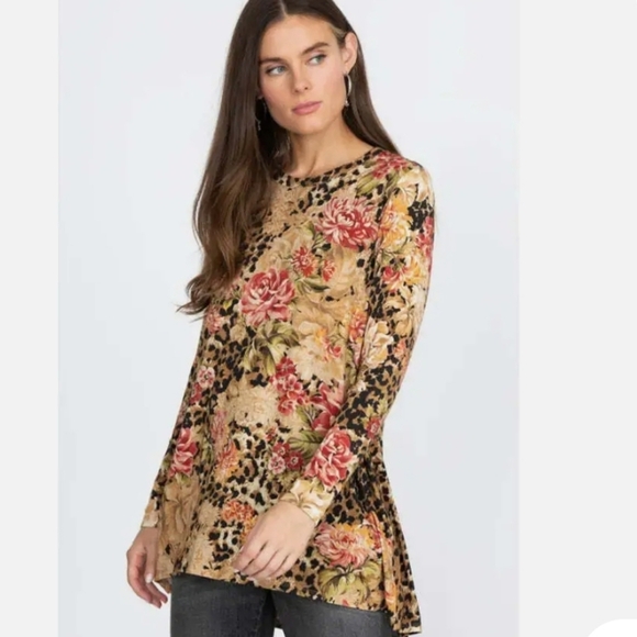 Johnny Was | Tops | Johnny Was Vintage Rose Swing Tunic Cheetah Boho ...